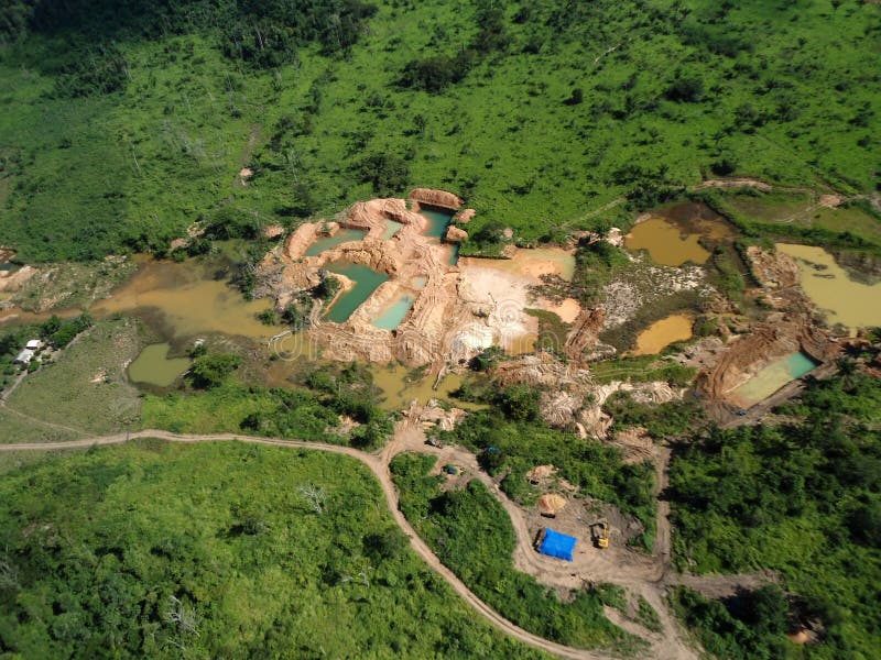 Illegal Gold Mining Ravaging the Amazon: Aerial View of Environmental ...