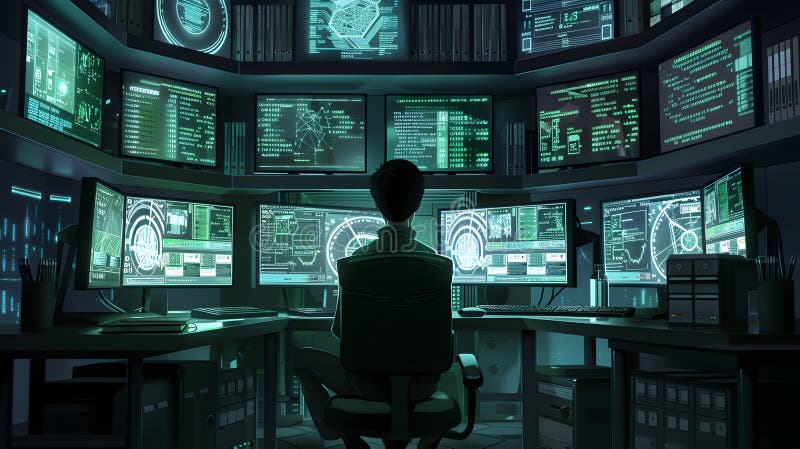Advanced Technology Command Center with Expert Operator, Ai Generated ...
