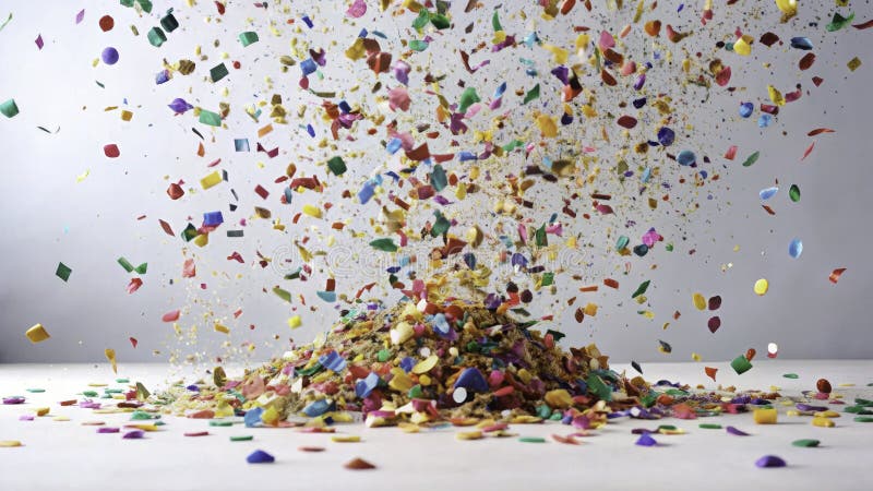 Festive Confetti Explosion on White Vibrant Colors for Celebrations ...