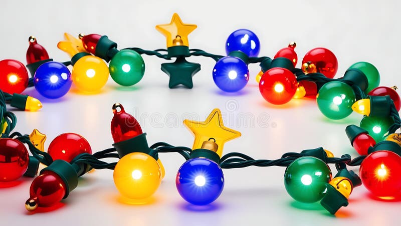 Festive String of Christmas Lights with Multi-Colored Bulbs - Cozy ...