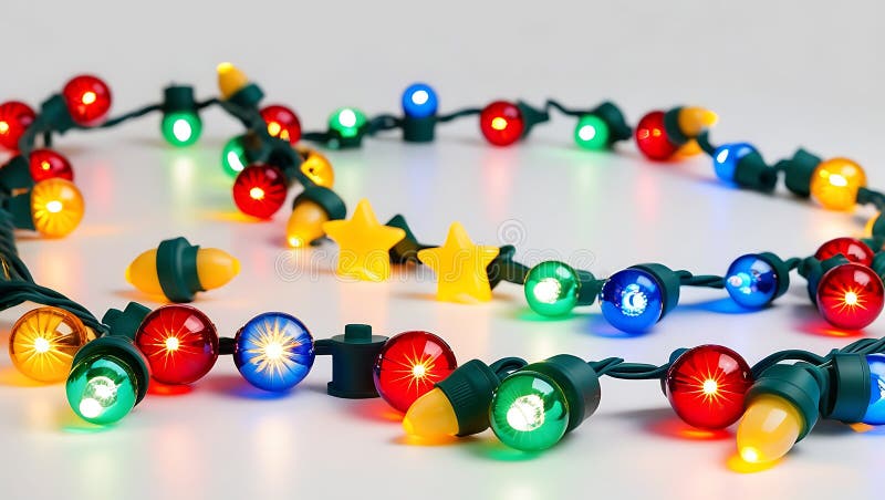 Festive String of Christmas Lights with Multi-Colored Bulbs - Cozy ...