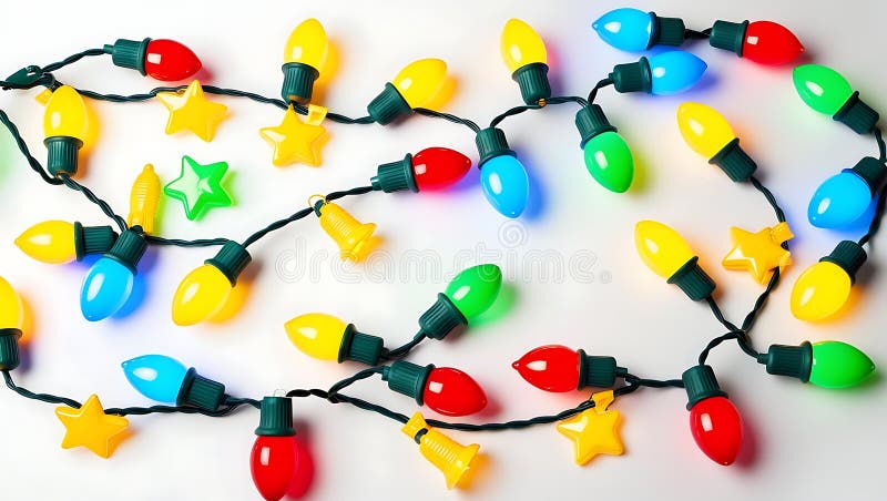 Festive String of Christmas Lights with Multi-Colored Bulbs - Cozy ...