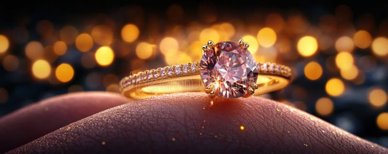Breathtaking Engagement Ring in Unique Box Stock Illustration ...