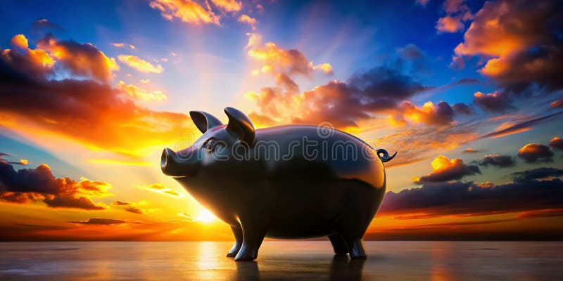 Charming Black Ceramic Pig Silhouette a Whimsical Sunset Accent for ...