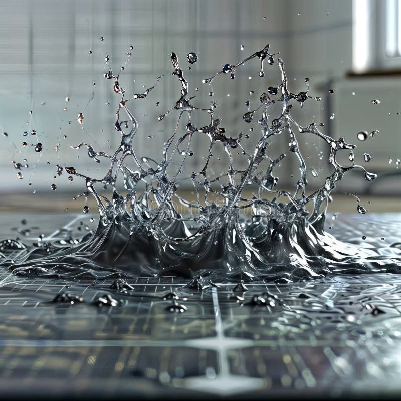 High-Speed Water Droplet Collision: Splash Art, Generative Ai Stock ...