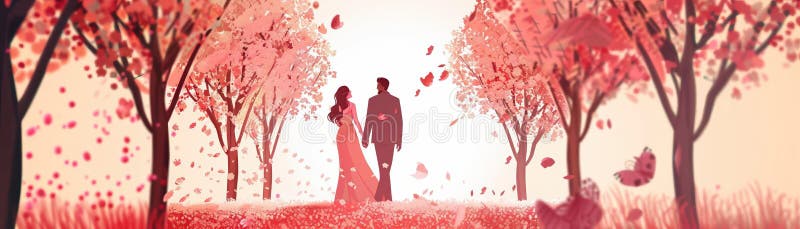 Capture a Mesmerizing Long Shot of a Couple in a Prewedding Style Stock ...