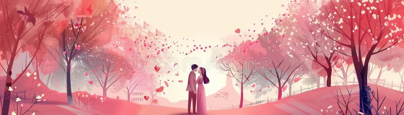 Capture a Mesmerizing Long Shot of a Couple in a Prewedding Style Stock ...