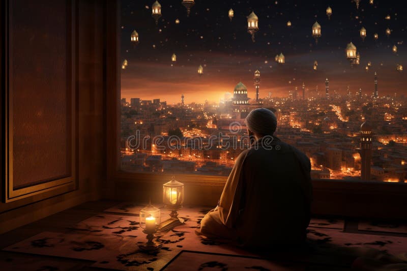 Capture the Moments of Reflection and Prayer Stock Illustration ...