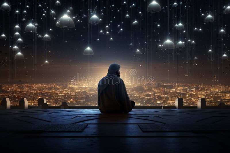 Capture the Moments of Reflection and Prayer Stock Illustration ...