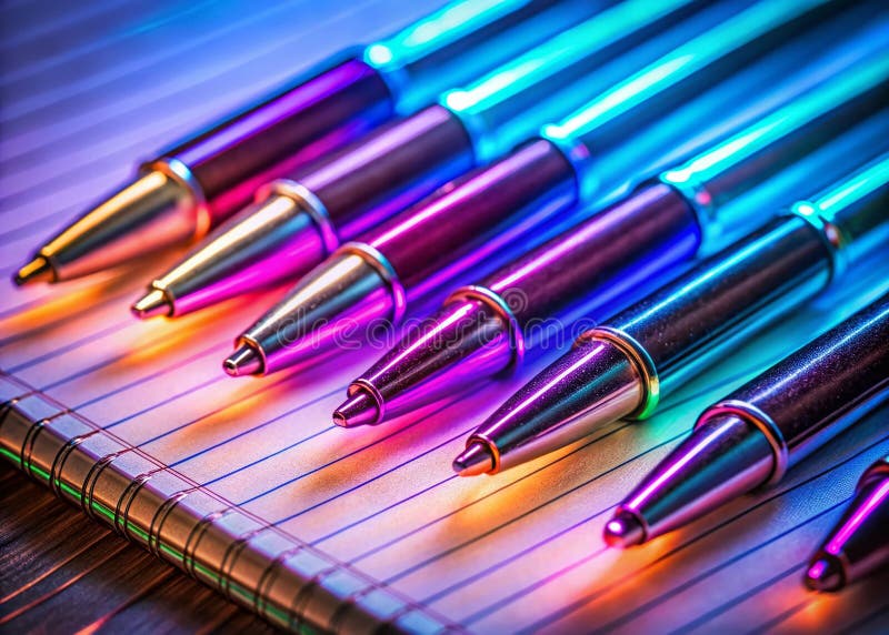 Elegant Stationery Arrangement Ballpoint Pens Await Your Words on ...