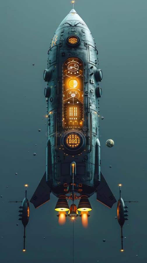 Capture the Rear View of a Space Exploration Spacecraft Stock ...