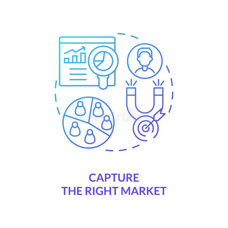 Market Capture Strategy Vector Outline Icon Style Illustration. EPS 10 ...