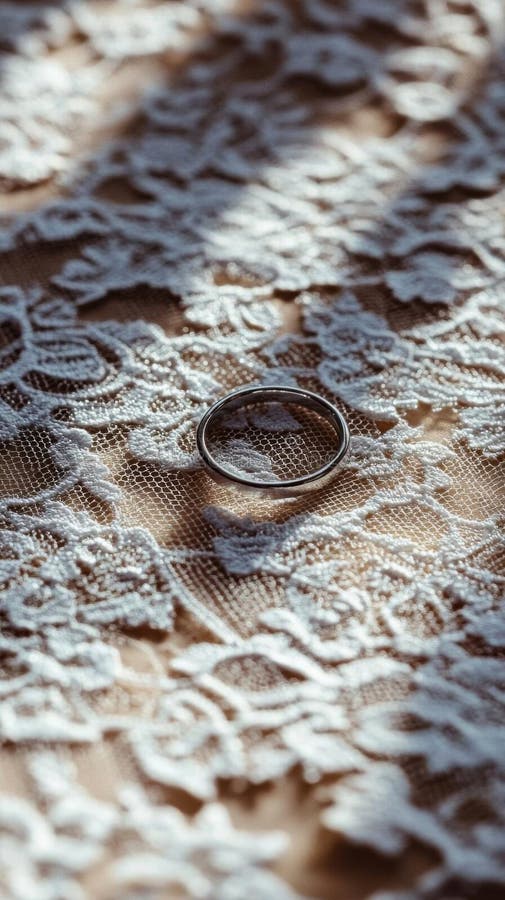 Capture a Ring on Lace Fabric, Love S Pledge Stock Image - Image of ...