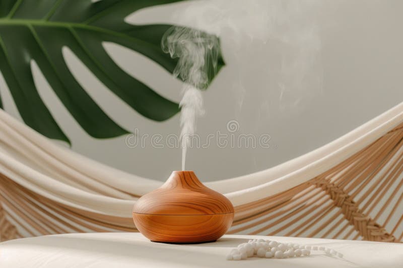 Capture a Serene Side View of an Aromatherapy Diffuser Gently Releasing ...