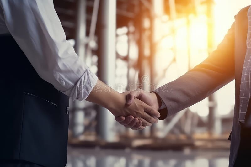 Architect and Engineer Construction Workers Shaking Hands Stock ...