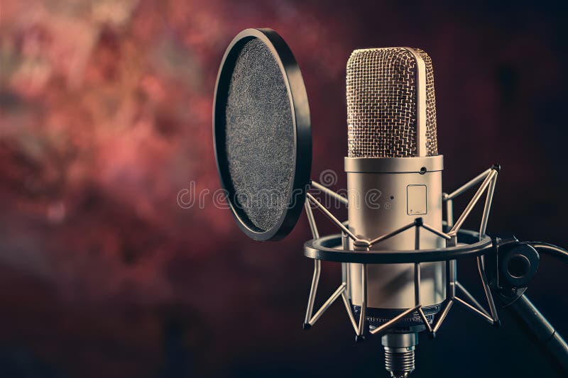 Capture Studio Condenser Microphone Close Up with Pop Filter and Mount ...