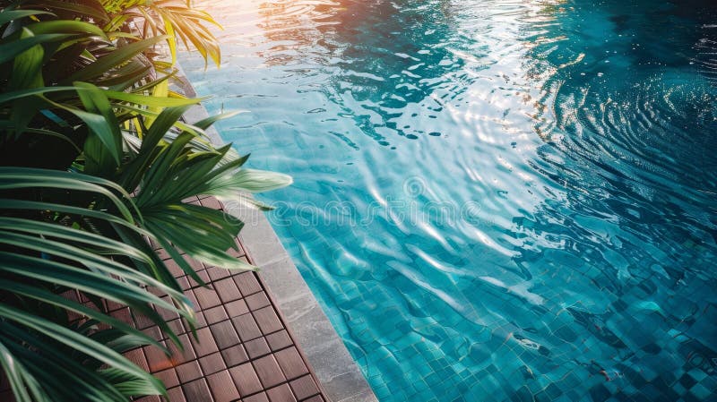 Capture Stunning Pool Scene with Natural Light and Sunlight Reflection ...