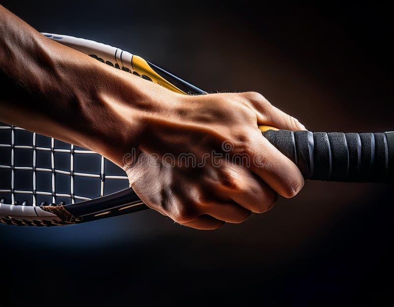 Capture the Threading on the Grip Handle of a Tennis Racket Stock ...