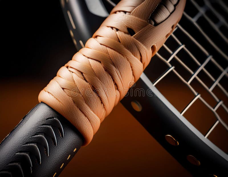 Capture the Threading on the Grip Handle of a Tennis Racket Stock ...