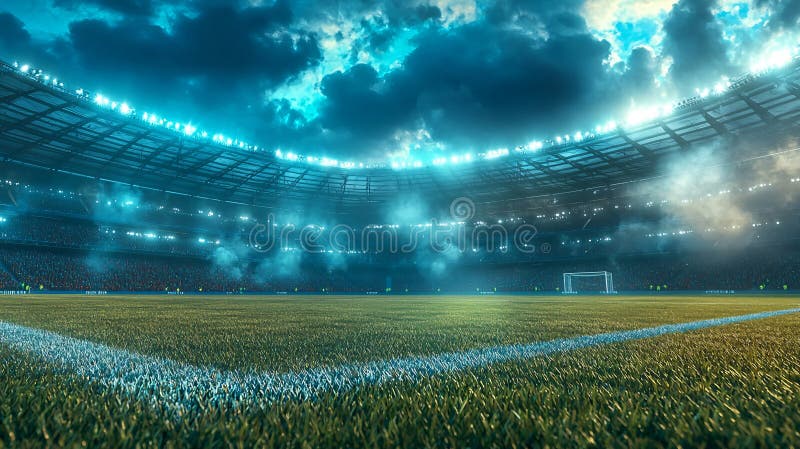 Capture the Thrill of a Panoramic View of a Soccer Field during an ...