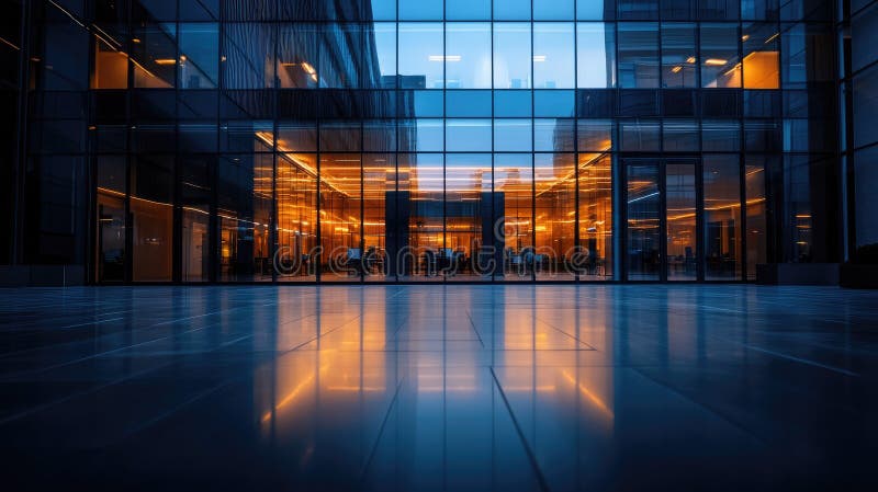 Warm Moonlight Glow in Contemporary Architecture Stock Photo - Image of ...