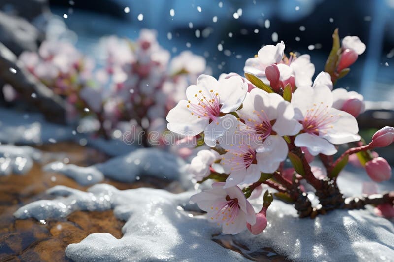 Capture the Transition from Winter To Spring Stock Illustration ...