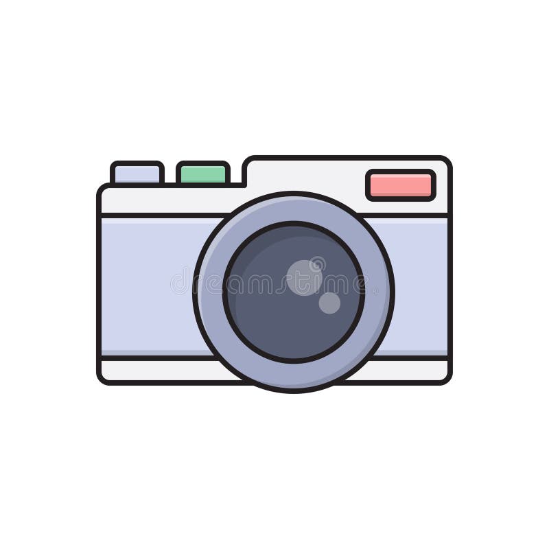 Capture Vector Flat Color Icon Stock Vector - Illustration of lens ...