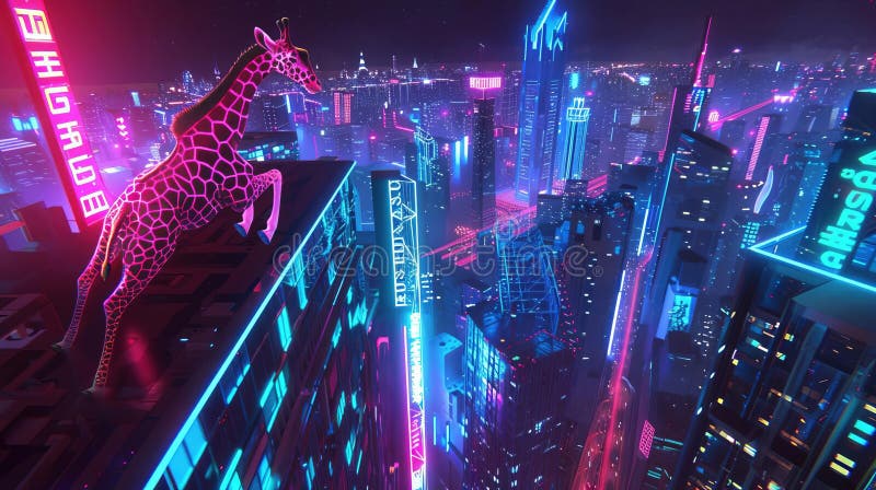 Capture a Whimsical Giraffe in the Midst of Breakdancing Atop a ...