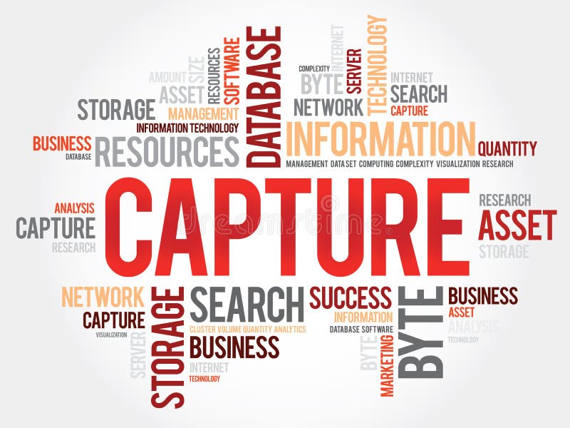 Capture word cloud stock illustration. Illustration of complexity ...