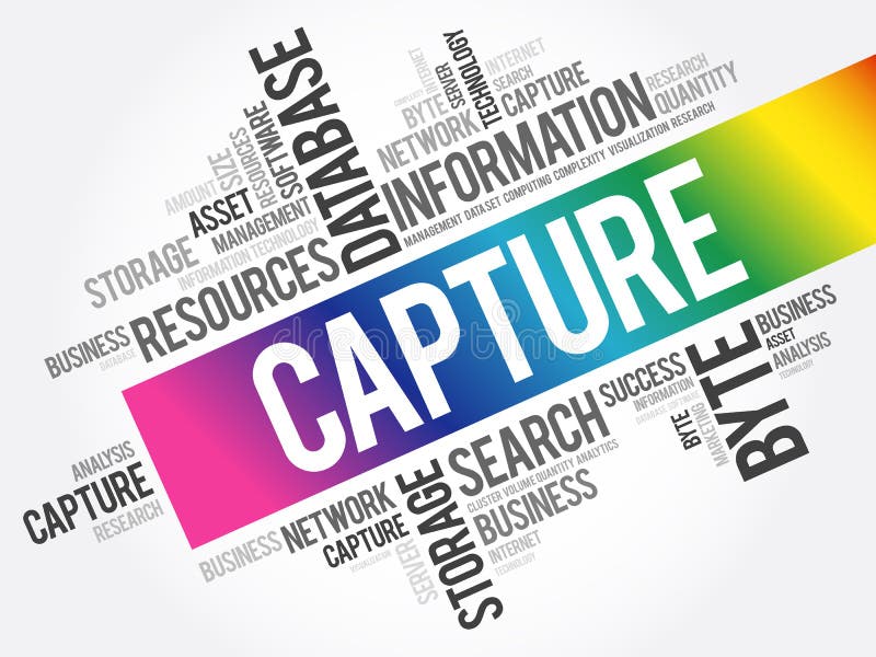 Capture word cloud collage stock illustration. Illustration of large ...