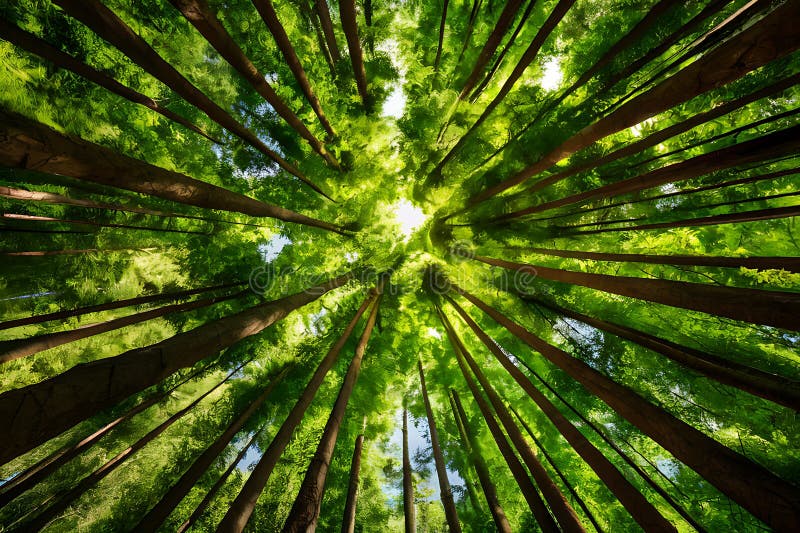 Captured from Above, a Mesmerizing Circle of Towering Trees Stock ...