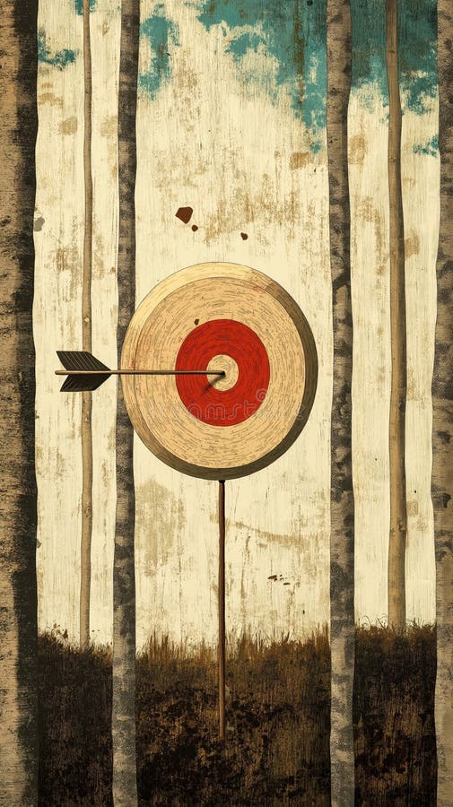 Captured Aim, Artwork of a Target in Nature Stock Illustration ...
