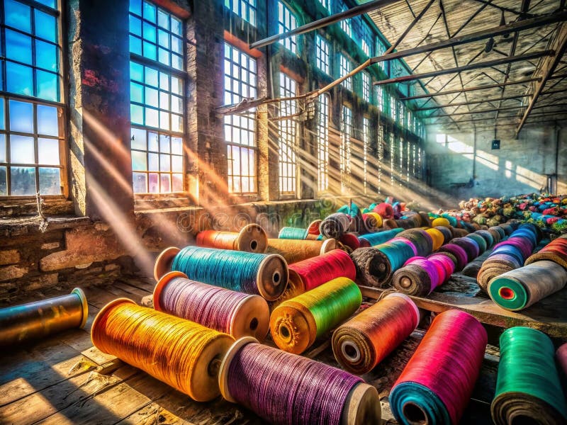 Lost Threads of History Vibrant Textiles on Spools in a Derelict ...