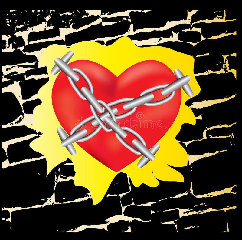 Captured Heart stock vector. Illustration of lock, shirt - 7678159