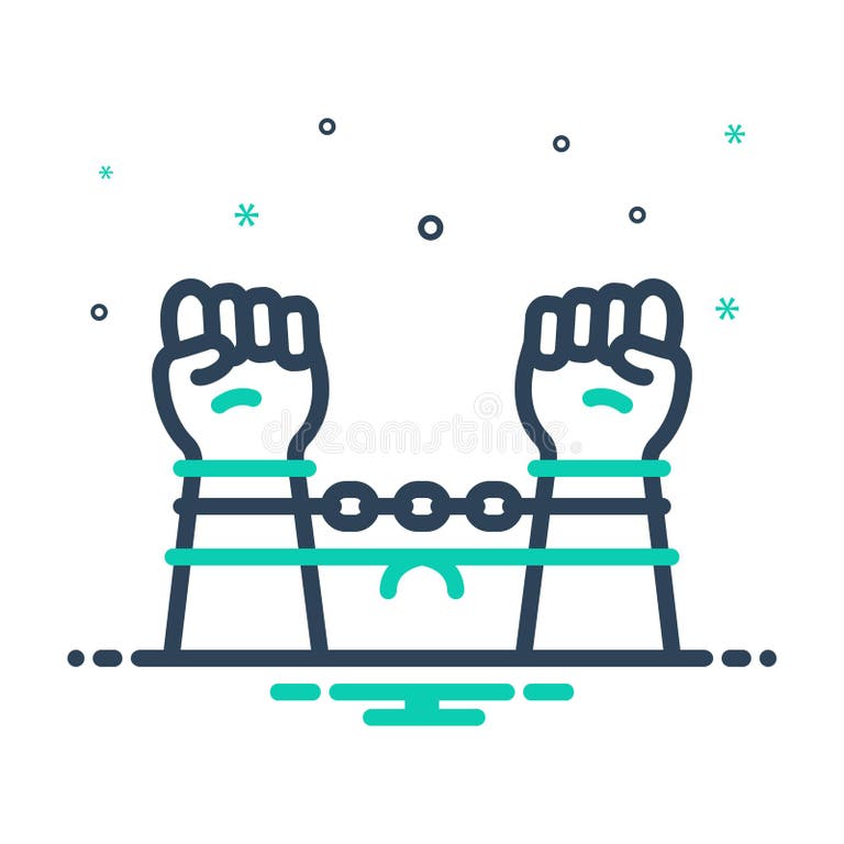 Mix Icon for Captured, Handcuff and Slavery Stock Vector - Illustration ...