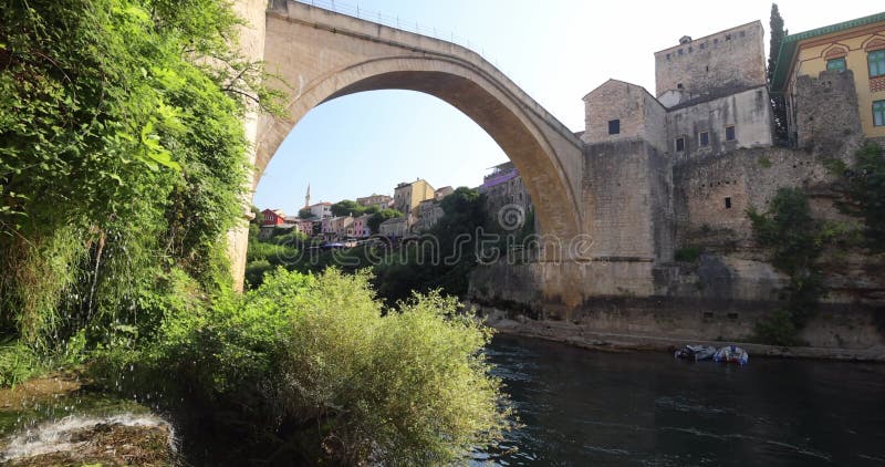 The Stari Most Bridge, Old Bridge on Neretva River in Mostar Town ...