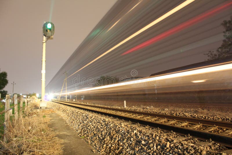 Low Shutter Speed Train Passed by Stock Image - Image of slow, travel ...