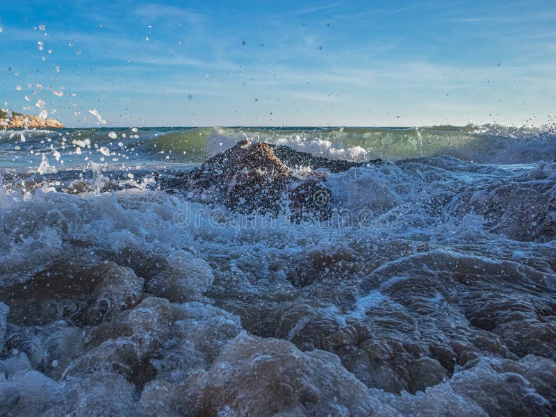 Frozen wave stock image. Image of seething, clouds, mediterranean ...
