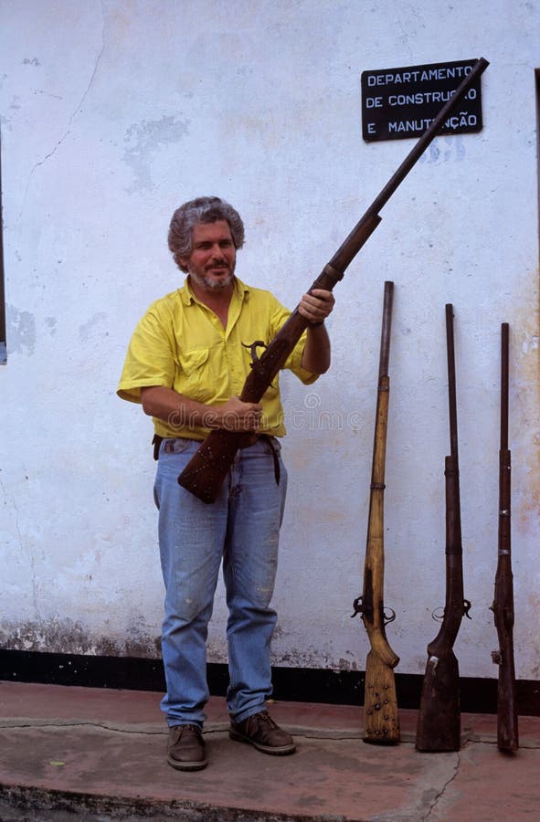 Captured Poachers Guns in Mozambique. Editorial Image - Image of person ...