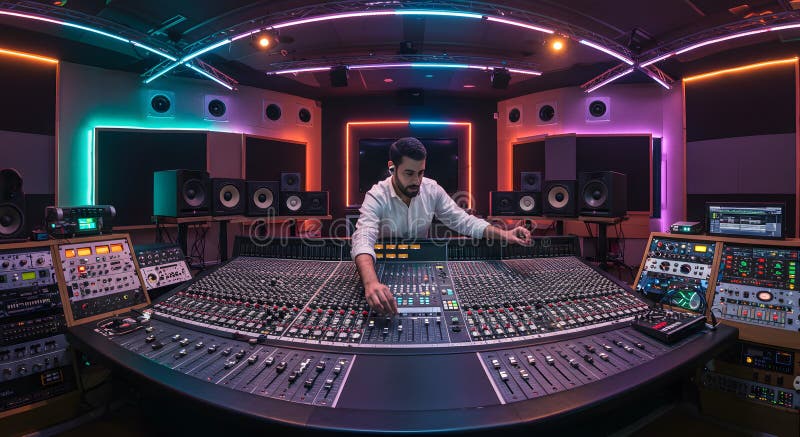 Sound Engineer at Work: Audio Mixing Console in Recording Studio Stock ...