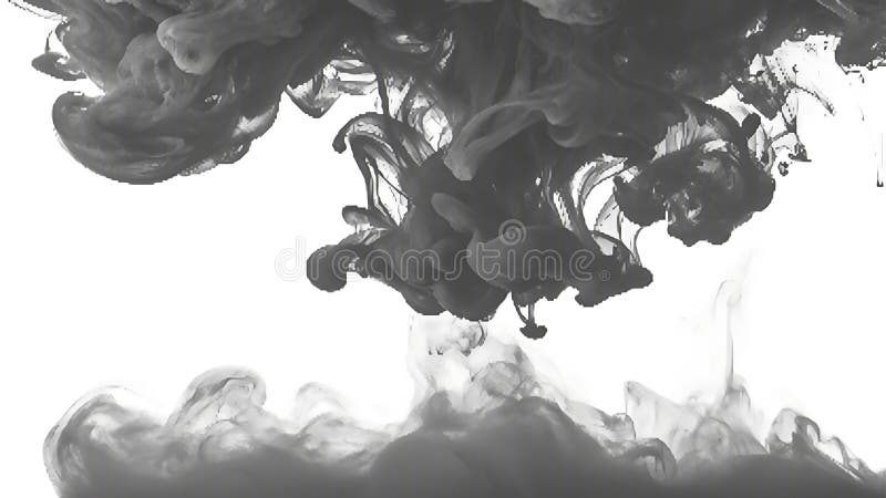 Grey Smoke Cloud Rises and Dissipates in Water, Producing a Striking ...