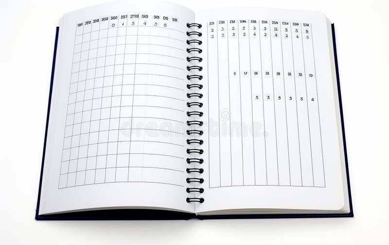 Capturing Baseball Scorebook Against White Stock Illustration ...