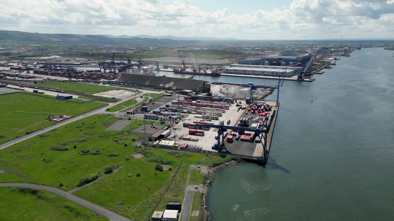 Aerial Drone Shot of the Port of Teeside, PD Ports Stock Footage ...