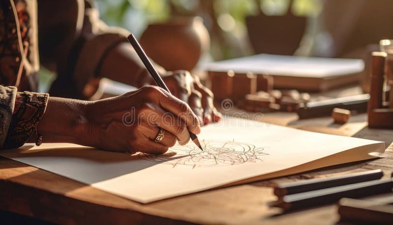 Capturing Creativity through Intricate Artistic Rituals Stock Photo ...