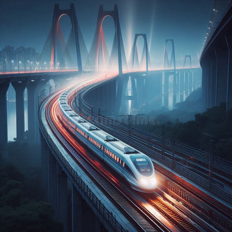 Sleek High-Speed Train in Motion : Speed Concept in Transport ...