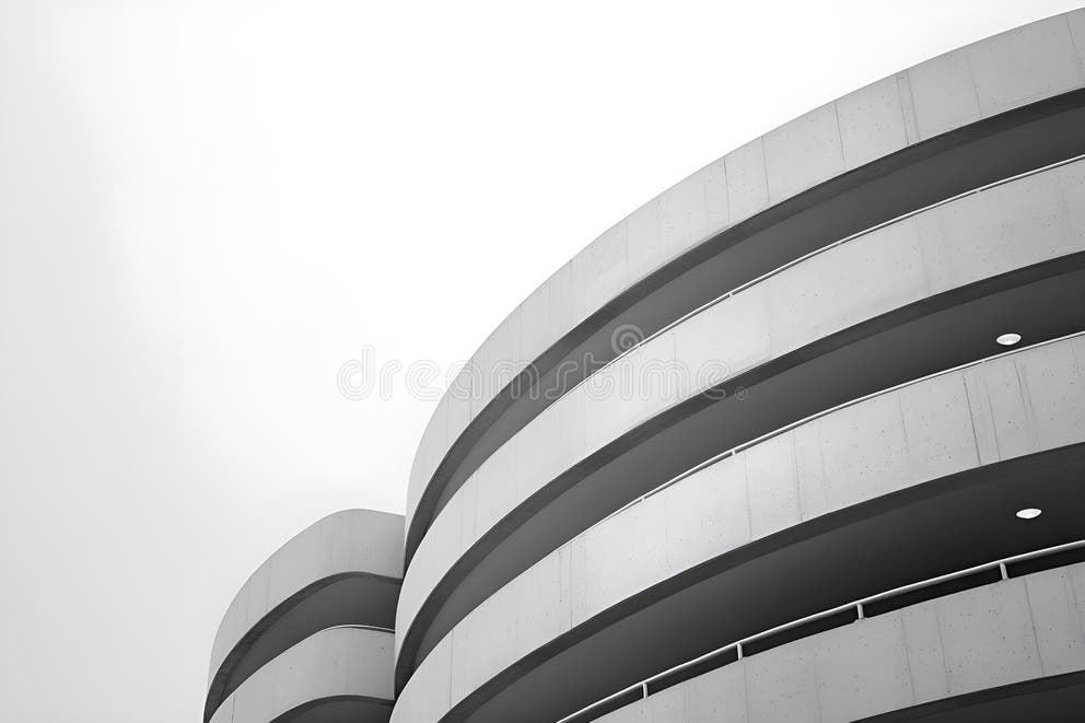 Modern Architectural Design Featuring Curved Concrete Structure Stock ...