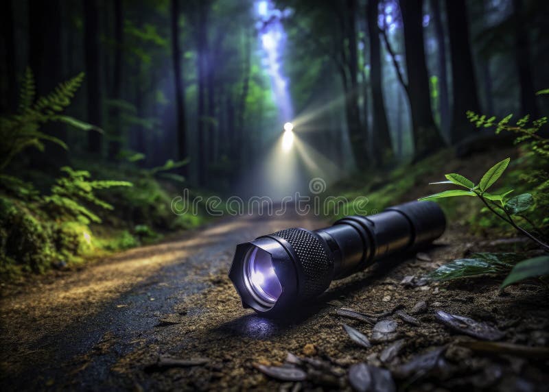 Capturing the Enigmatic Night Forest Tactical Flashlight Illuminates a ...