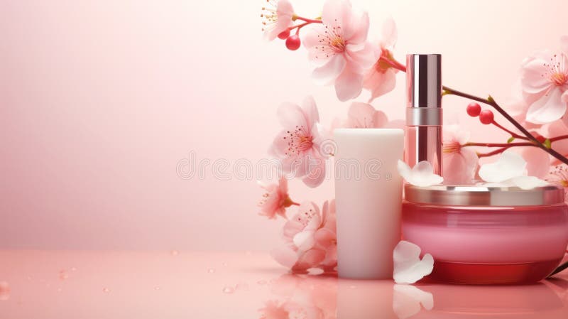 Capturing Essence of Cosmetics in Modern Background Stock Illustration ...