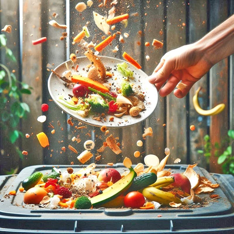 Throwing Leftover Food in Waste Management is Important Stock ...