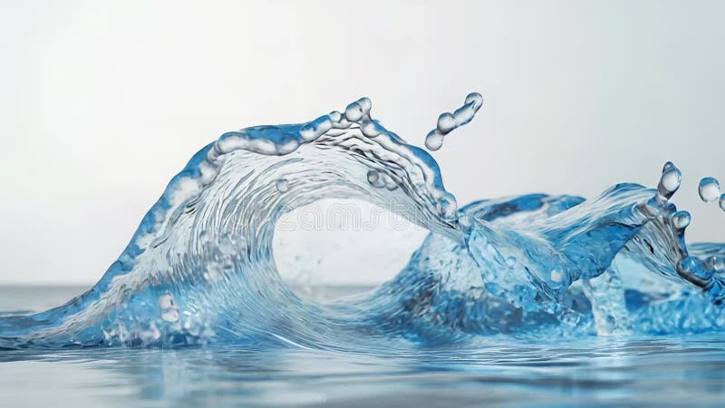 Clean Water Wave Splashing and Forming a Crest on Gradient Background ...